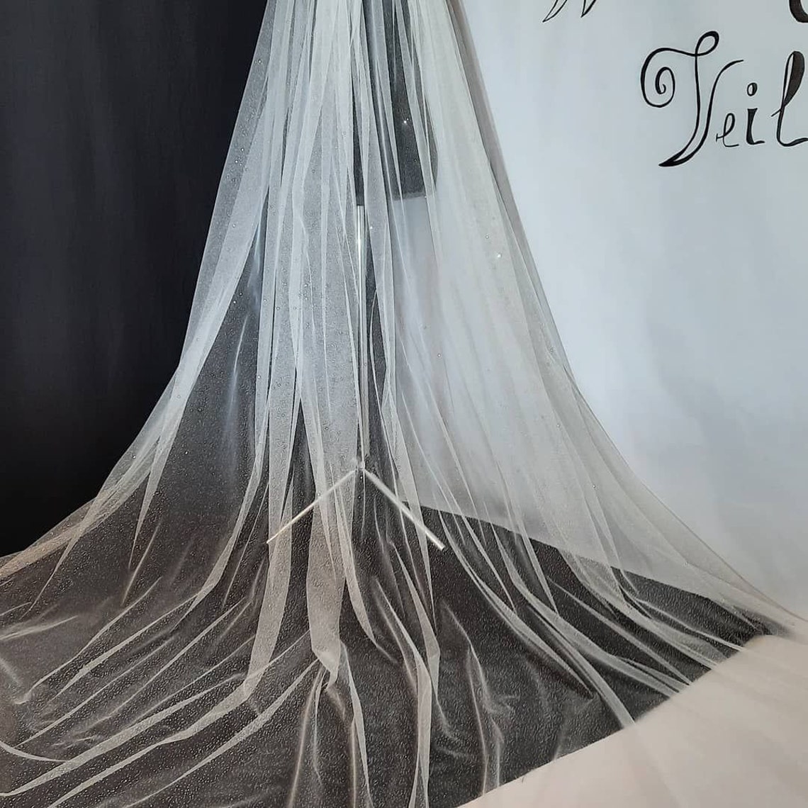 Glitter wedding veil glitter bridal veil sparkle veil tulle | Etsy