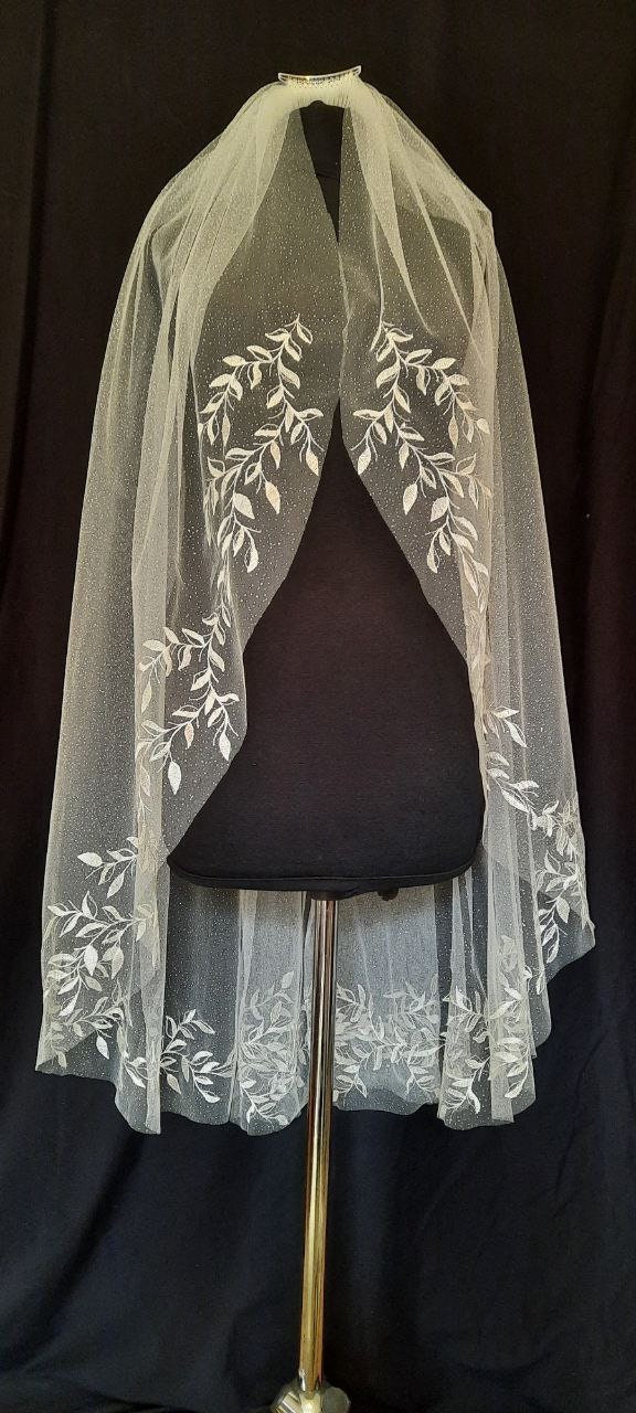 Glitter Bridal Veil Leaf Glitter Wedding Veil Sparkle Veil - Etsy