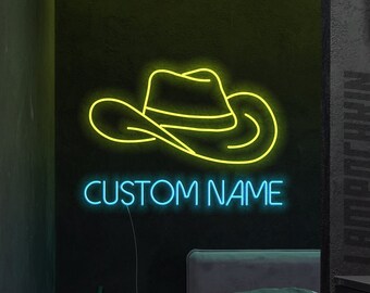 Neon Sign Cowboy Hat - Etsy