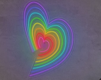 Neon Rainbow Heart - Etsy