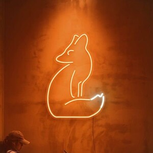 Fox Neon Sign Fox Led Neon Animal Neon Orange Neon | Etsy
