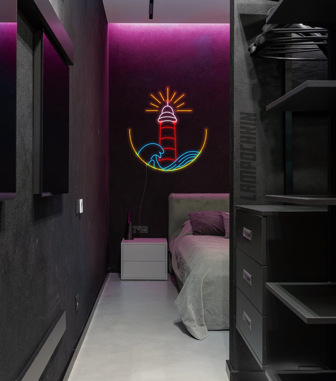 Nautical-inspired Lighthouse Neon Sign Handcrafted Custom Design for ...