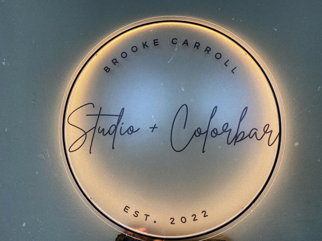 Business Neon Lights Mirror Logo Sign Acrylic Custom Logo - Etsy