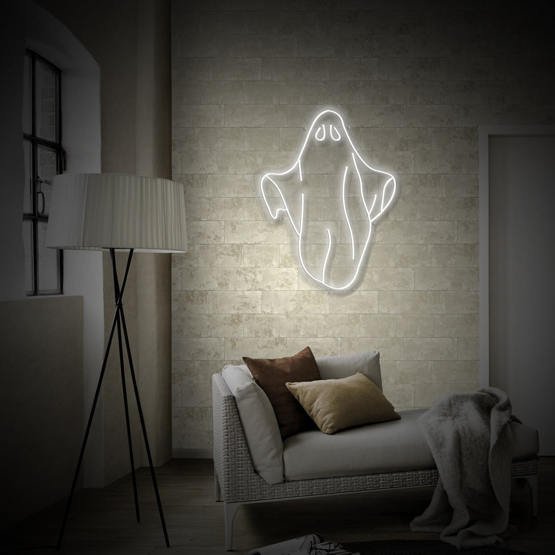 Ghost Neon Sign Boo Neon Sign Neon Sign Helloweenneon Sign for Wallhome ...