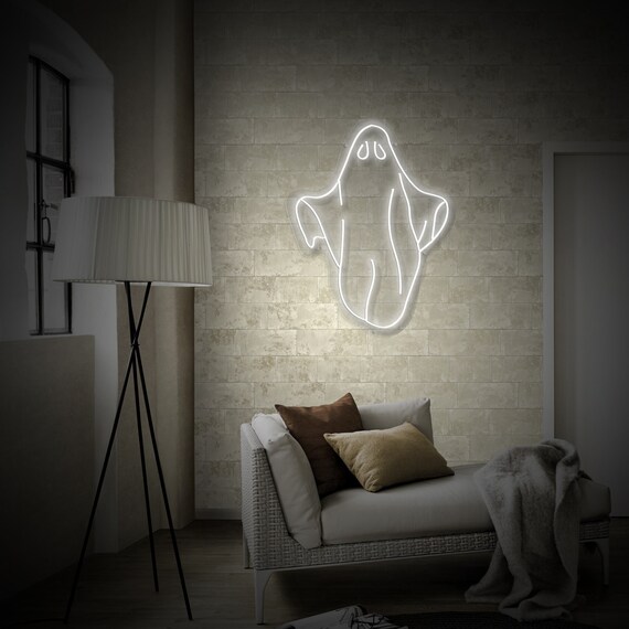 Ghost Neon Sign Boo Neon Sign Neon Sign Helloweenneon Sign - Etsy