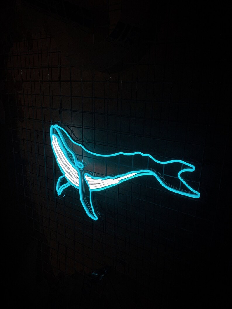 WHALE Neon Sign Neon for Cafe Restaurant Decor Whale Sign - Etsy