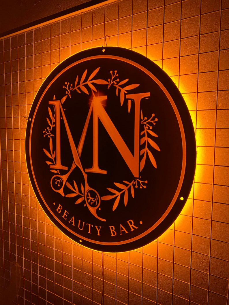 Business Neon Lights Mirror Logo Sign Acrylic Custom Logo - Etsy