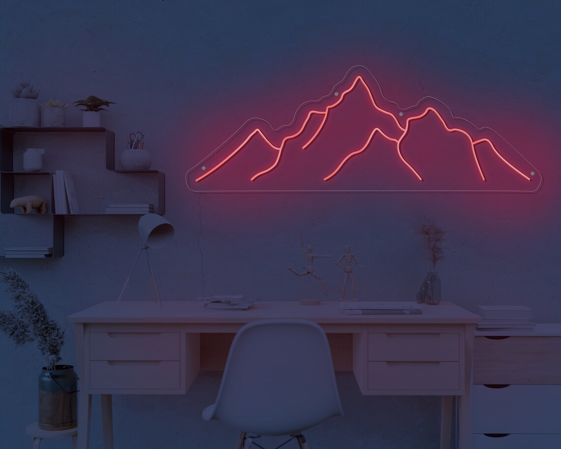 Mountain neon signMountain led signMountain wall art | Etsy