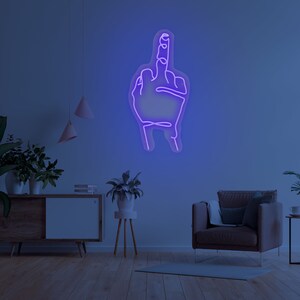 Middle Finger Neon Sign Neon Light Neon Work Neon One - Etsy