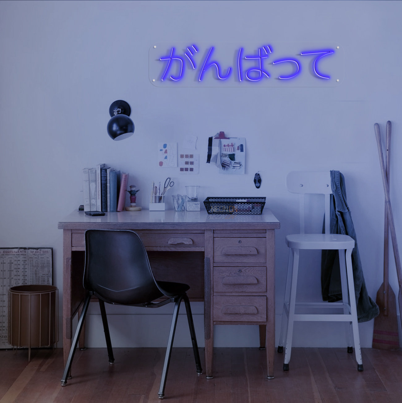 Ganbatte Japanese Neon Signneon Sign Neon Art Neon Write - Etsy