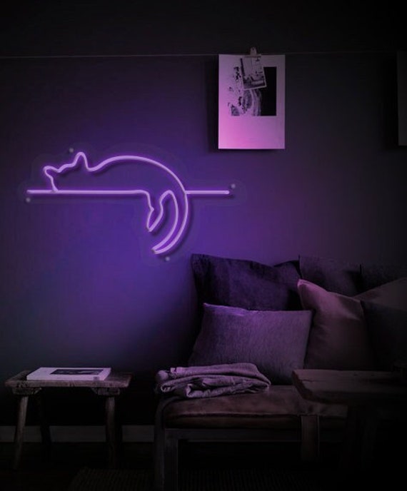 CAT 1.0 Neon Sign One Line Cat Art Neon Led Neon Sign | Etsy