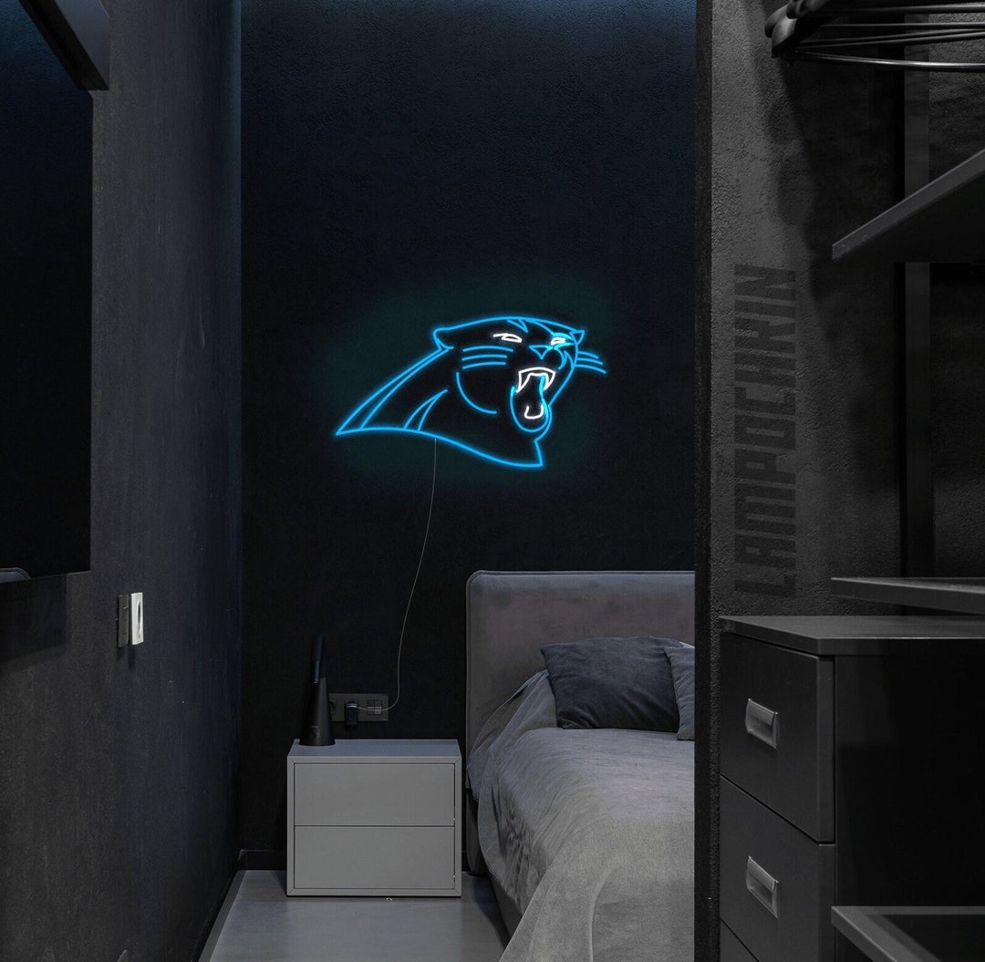 Carolina Panthers Neon Sign, Football Sport Sign, NFL Neon Sign, Man ...