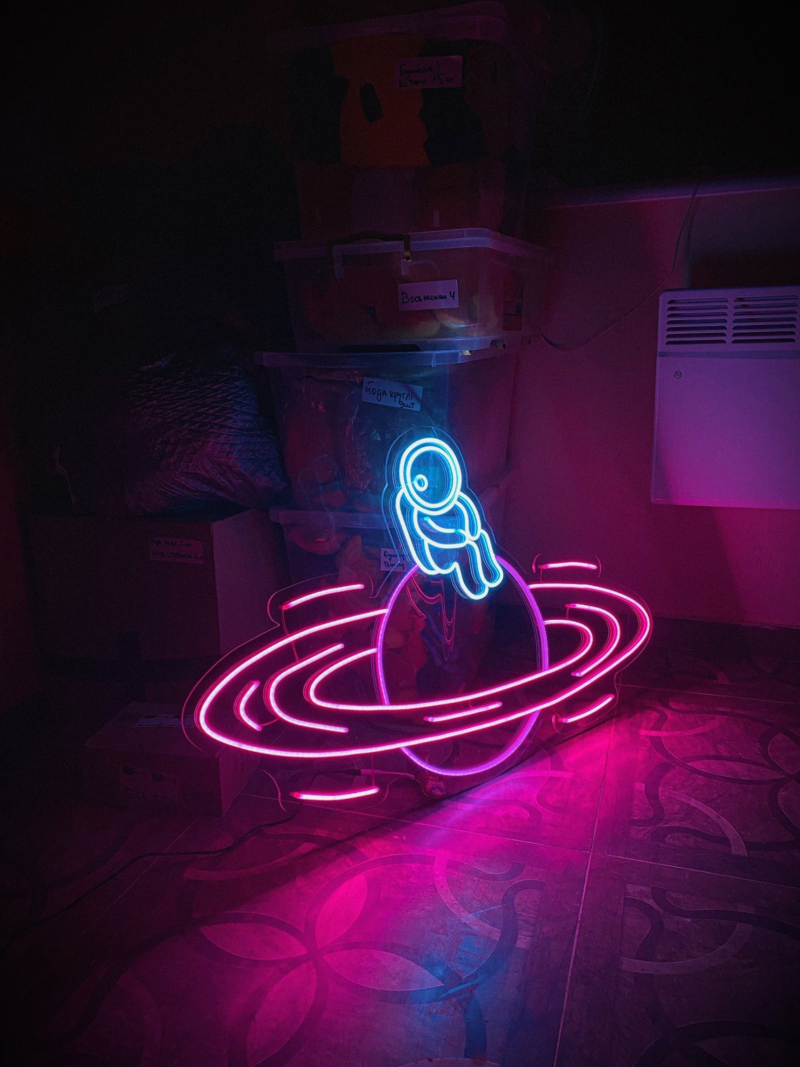 The Place on Saturn N-ASA Neon Sign Gaalaxy Neon for Cafe | Etsy