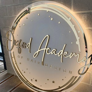 Business Neon Lights Mirror Logo Sign Acrylic Custom Logo - Etsy
