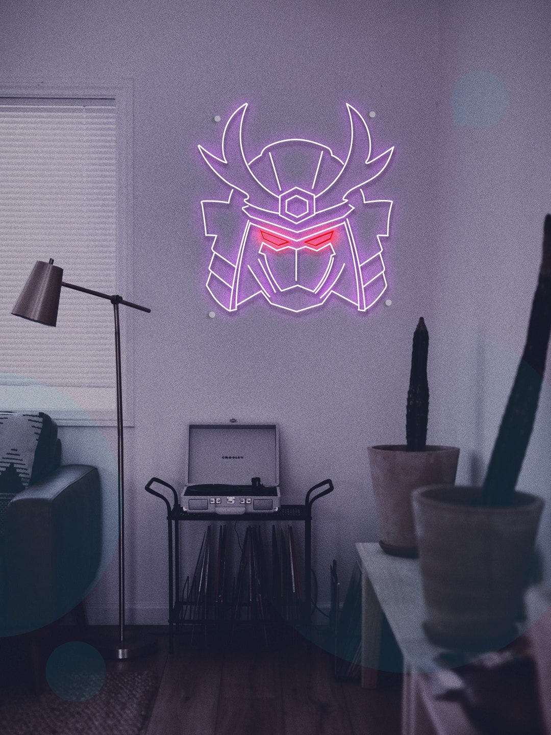 Neo-samurai Helmet , Samurai Neon Sign, Samurai Decor, Neon Gift, Neon ...