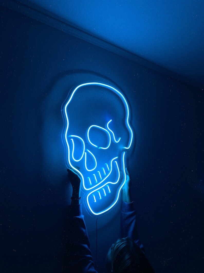 Head Skull Neon Sign for Room Decor for Room Personalized - Etsy