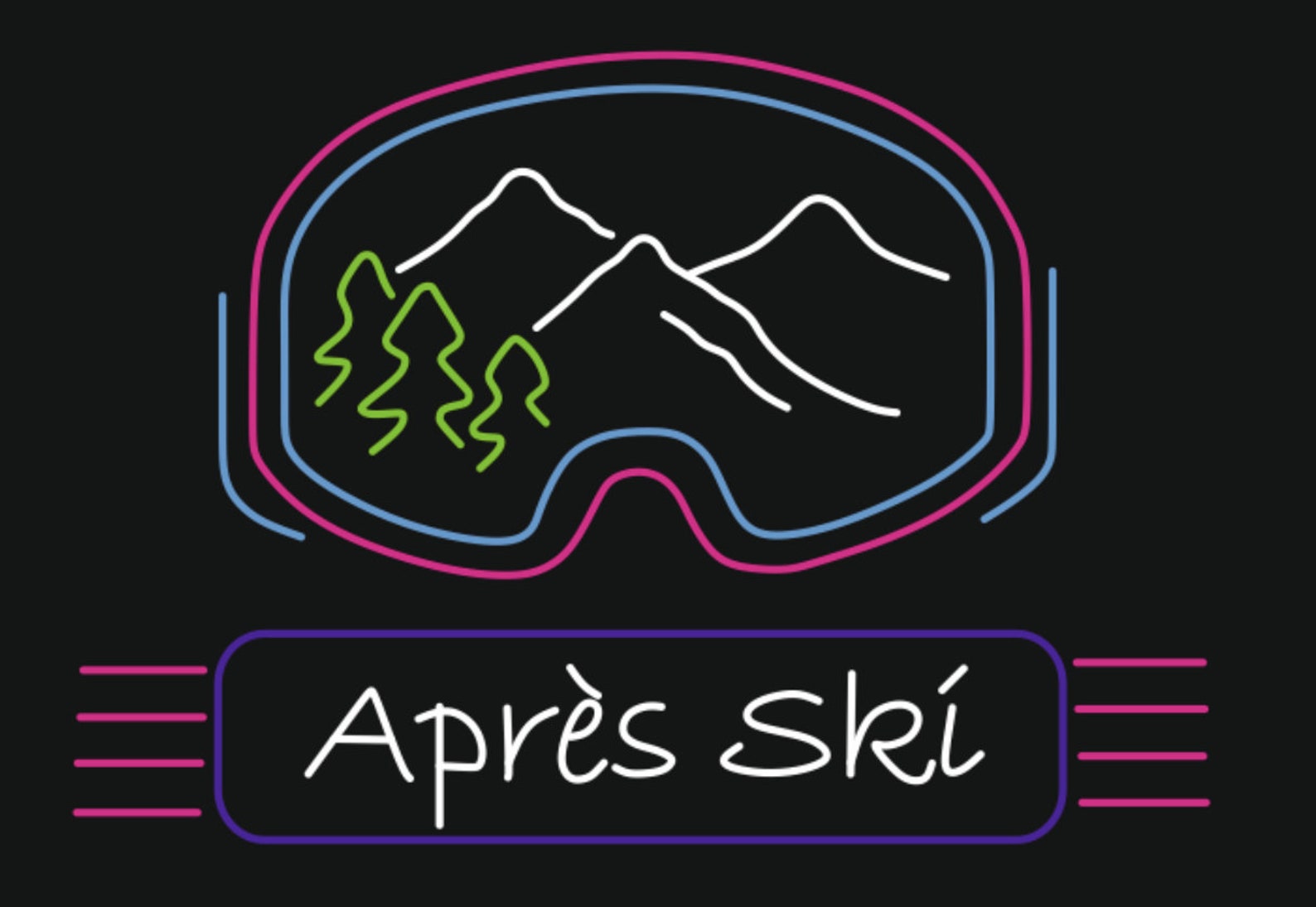 Apres Ski Ski Goggles LED Neon Sign Wall Decor Wall Sign | Etsy
