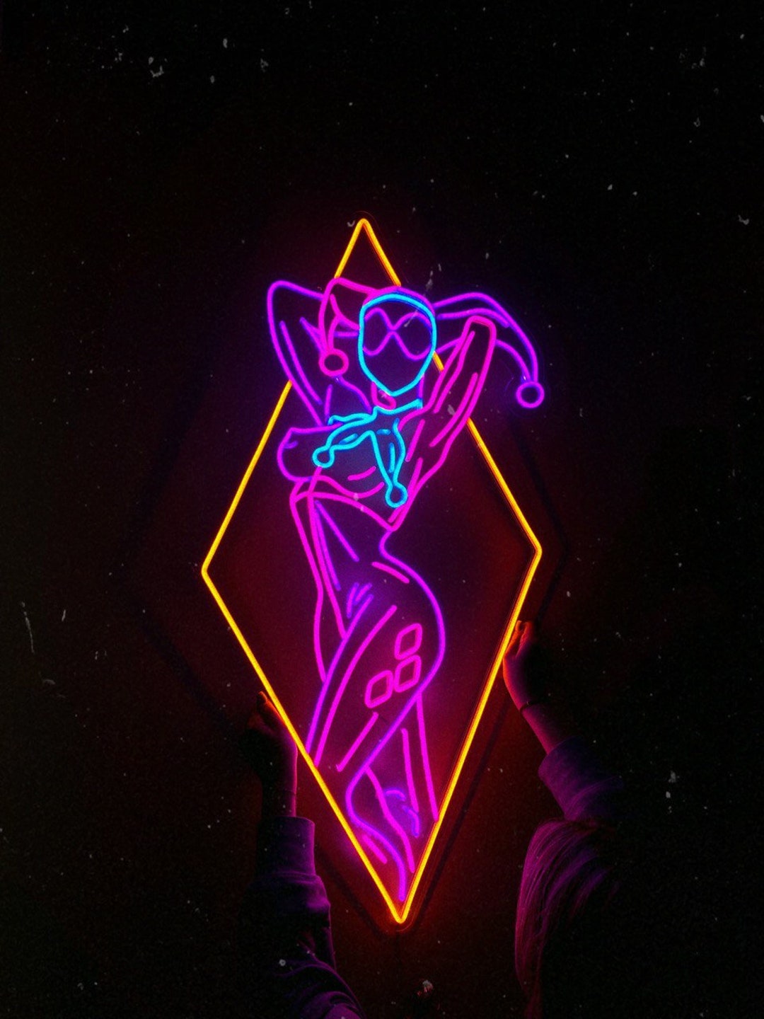 Sexy Clown Neon Sign Clown Neon Girl Clown Etsy