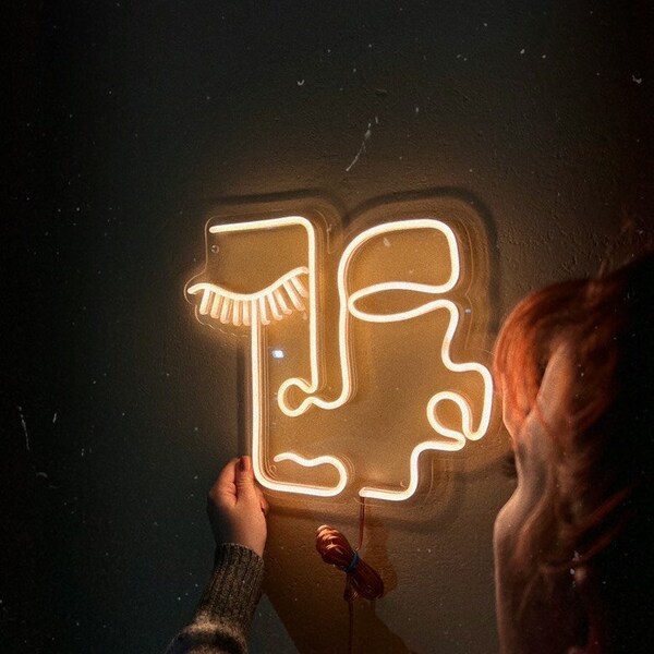 Neon Face Sign - Etsy