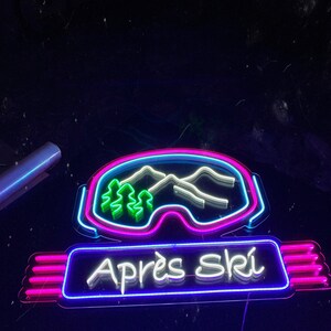 Apres Ski Ski Goggles, LED Neon Sign, Wall Decor, Wall Sign, Store ...