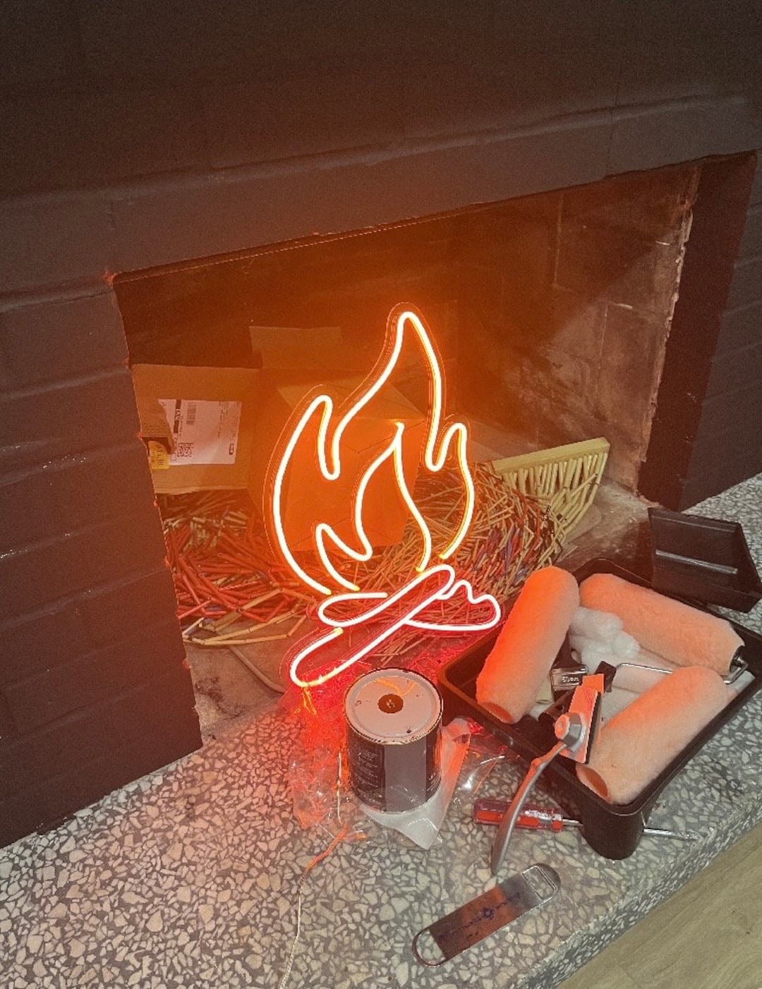 Fire Neon Sign, Fire Led Sign, Fire Light up Sign, Bonfire Neon Sign ...