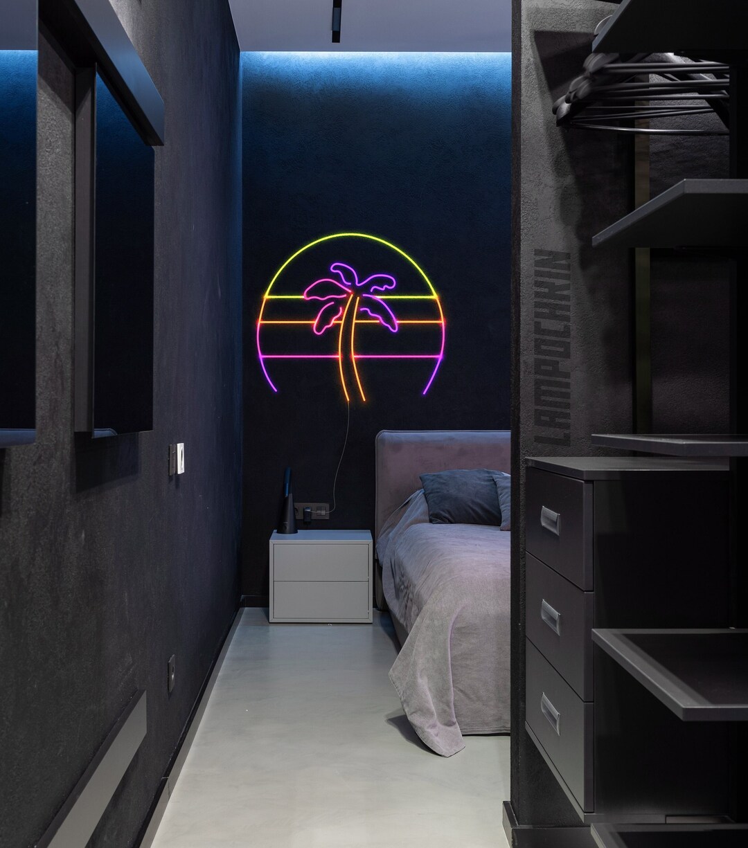 PALM TREE RETRO 80S Neon Light, Neon Sign, Wall Decor, Retro Neon Sign ...