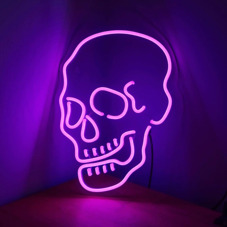 Head Skull Neon Sign for Room Decor for Room Personalized - Etsy