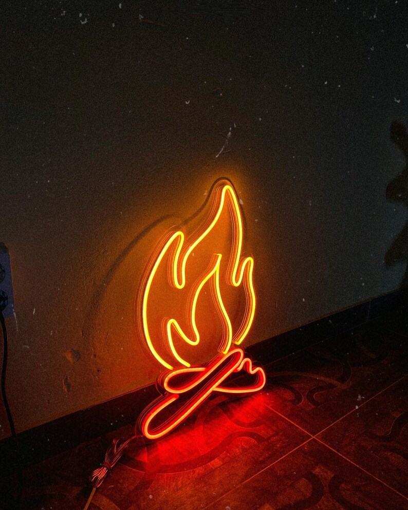 Fire Neon Sign Fire Led Sign Fire Light up Sign Bonfire - Etsy