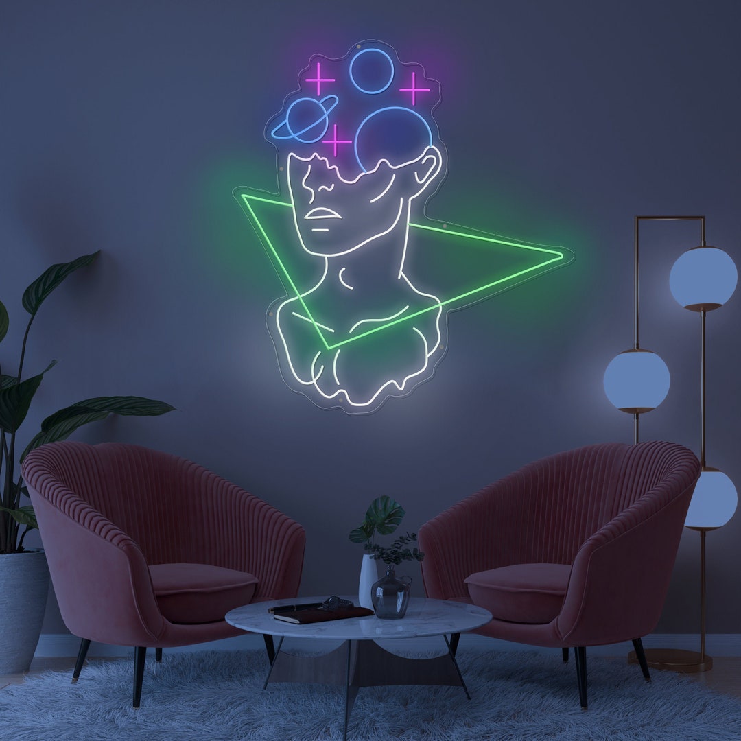 Space Man Neon Planet, Home Decor Led Neon, Face Neon, Beautifull Neon ...