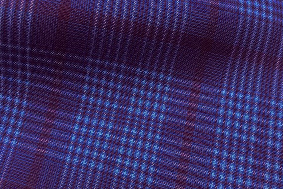 Blue With Aqua/purple Check Jacketing and Suiting Fabric - Etsy