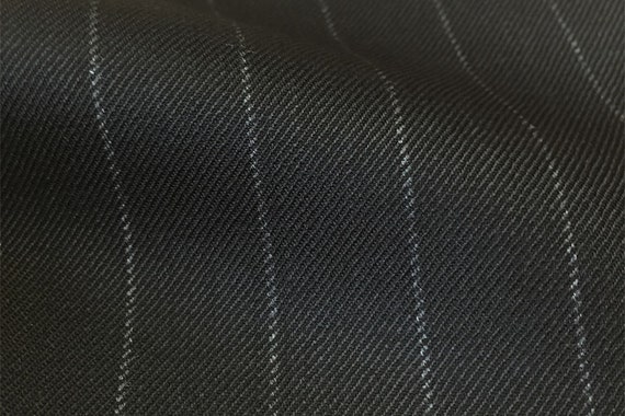 Black Chalkstripe Quartz Super 100's Suiting & Jacketing - Etsy