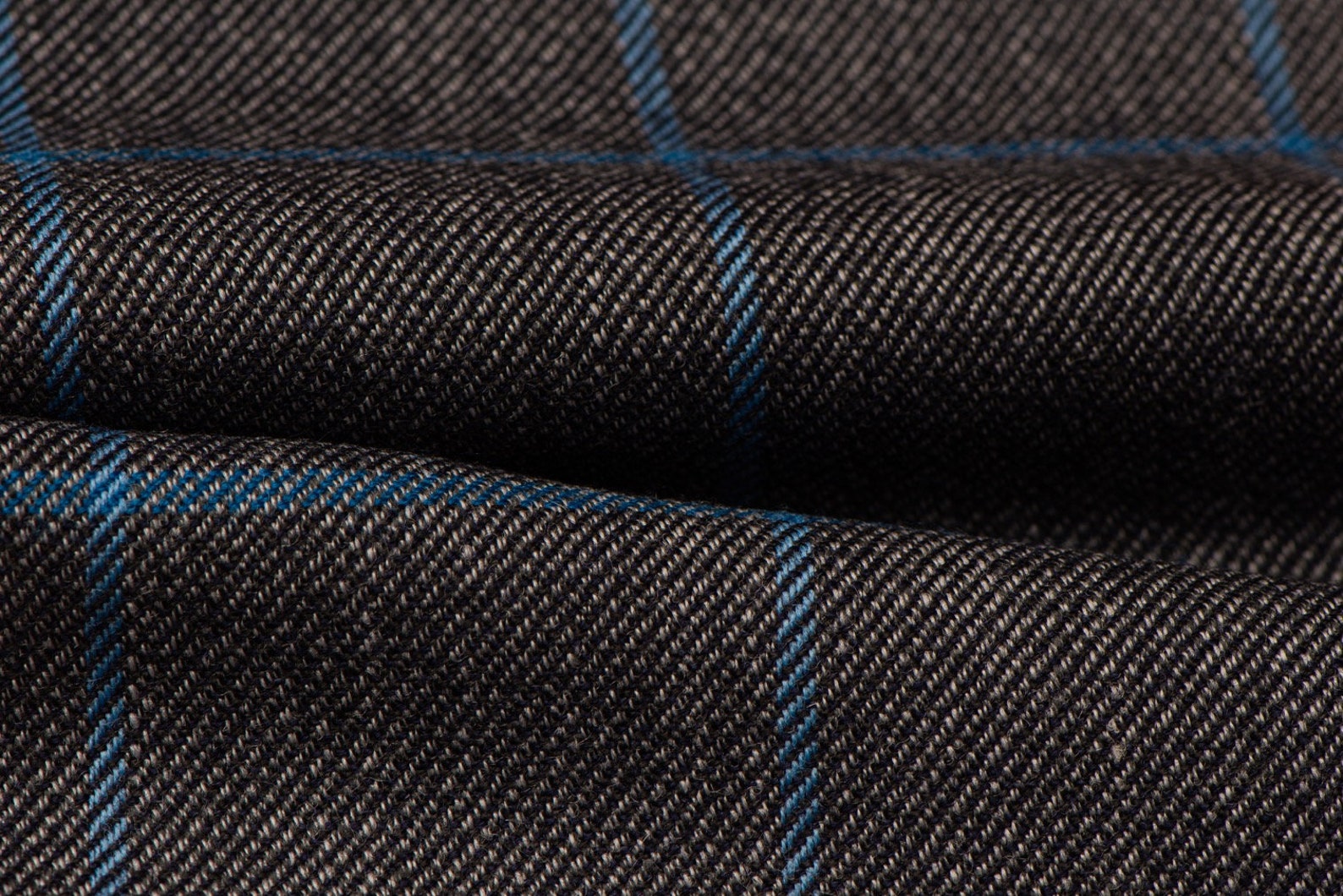 Grey With Blue Check Jacketing and Suiting Fabric - Etsy
