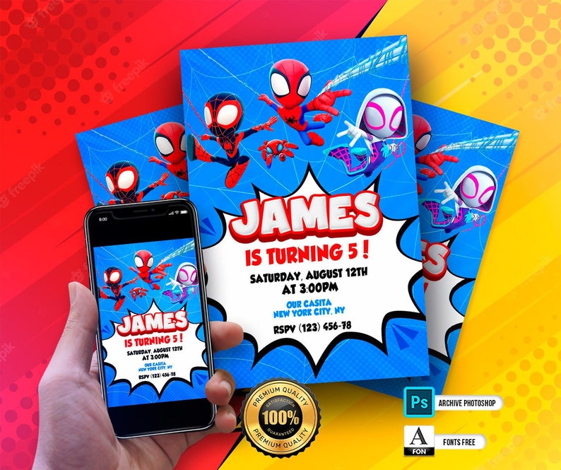 Spiderman & His Amazing Friends Birthday Party Invitation - Etsy
