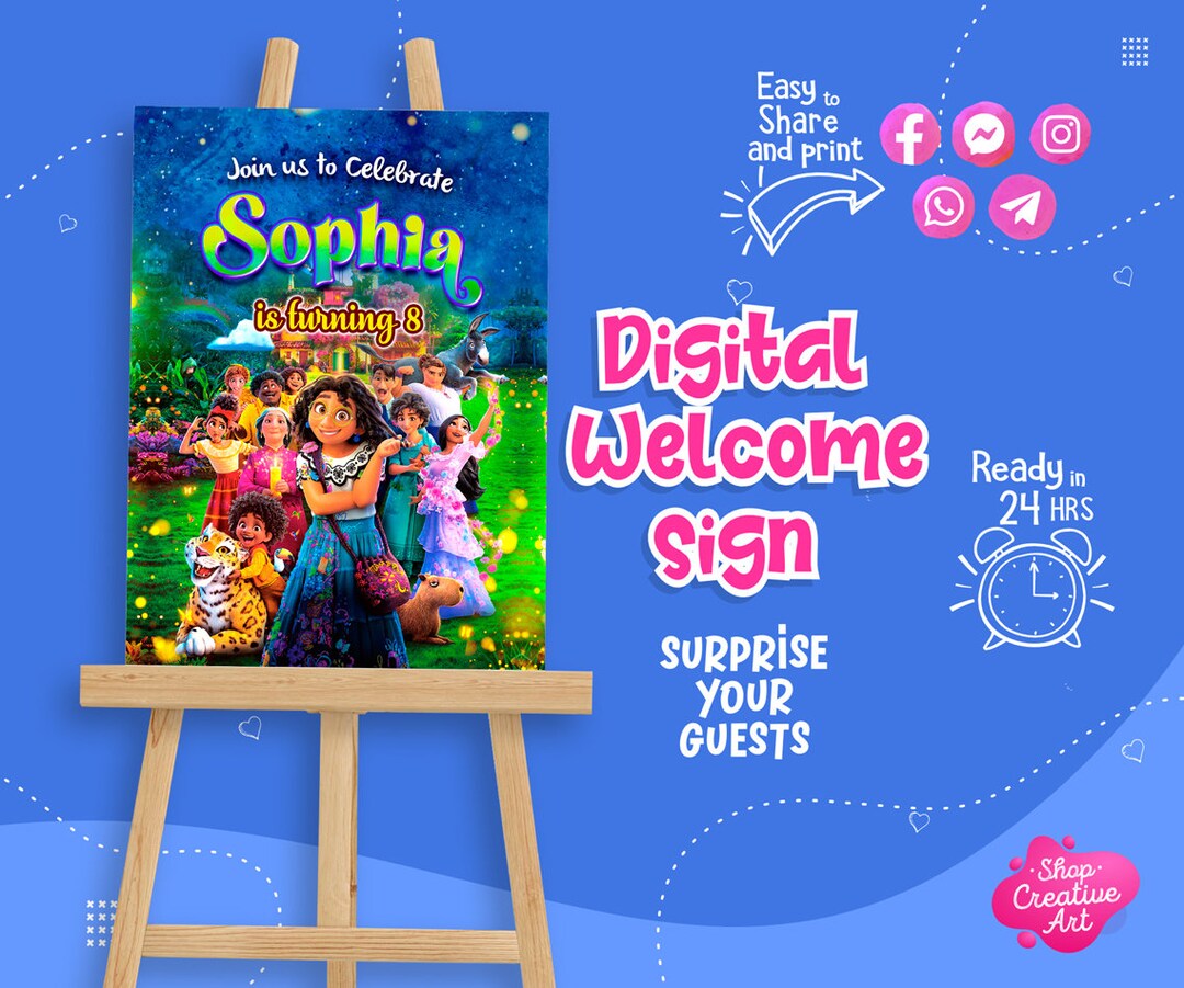 Encanto Welcome Sign, Encanto Personalized Birthday Welcome Sign ...