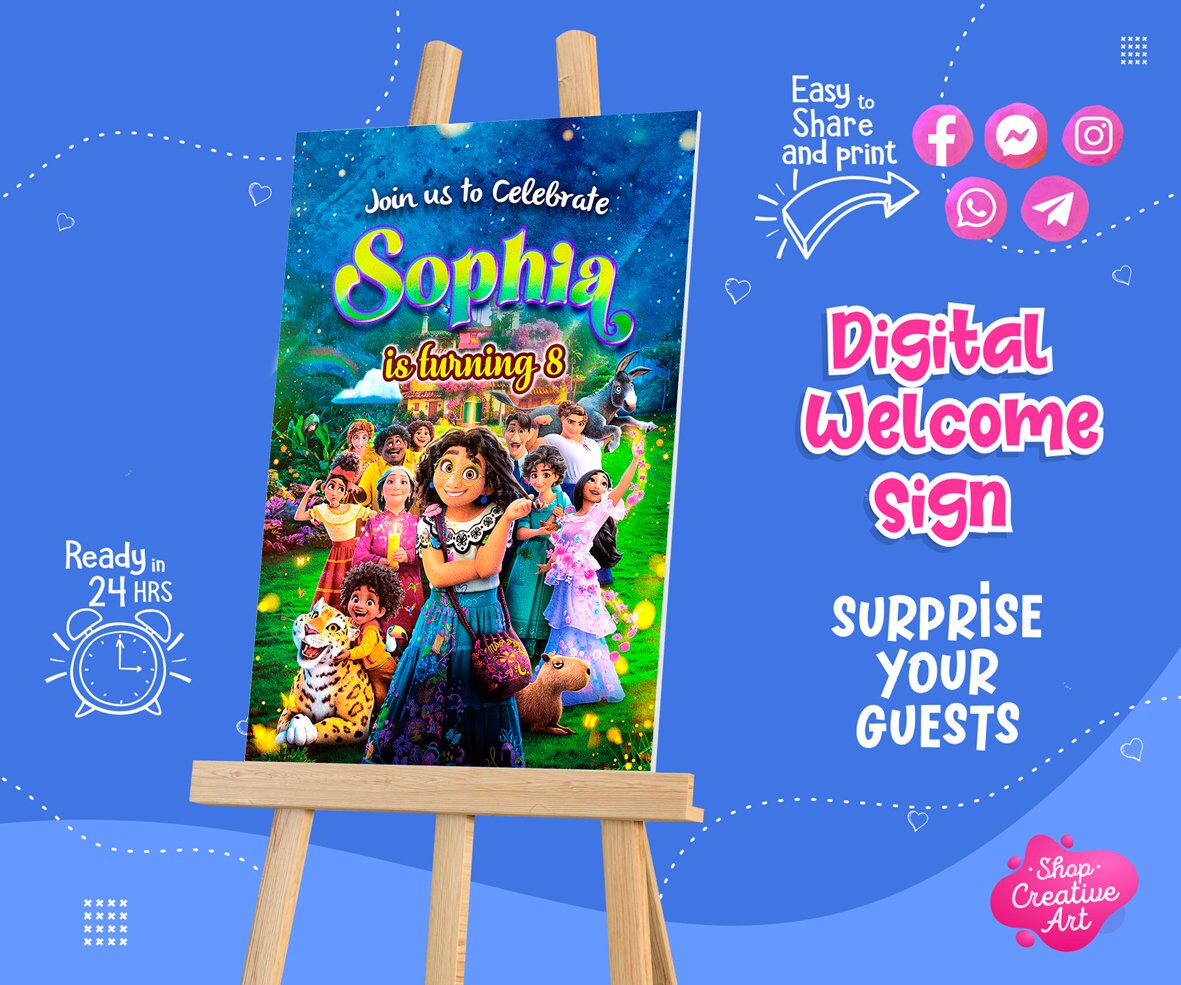 Encanto Welcome Sign, Encanto Personalized Birthday Welcome Sign ...