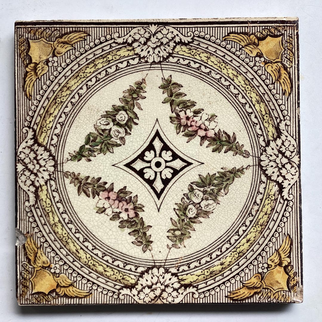 Individual Pretty Edwardian Floral Tiles - Etsy