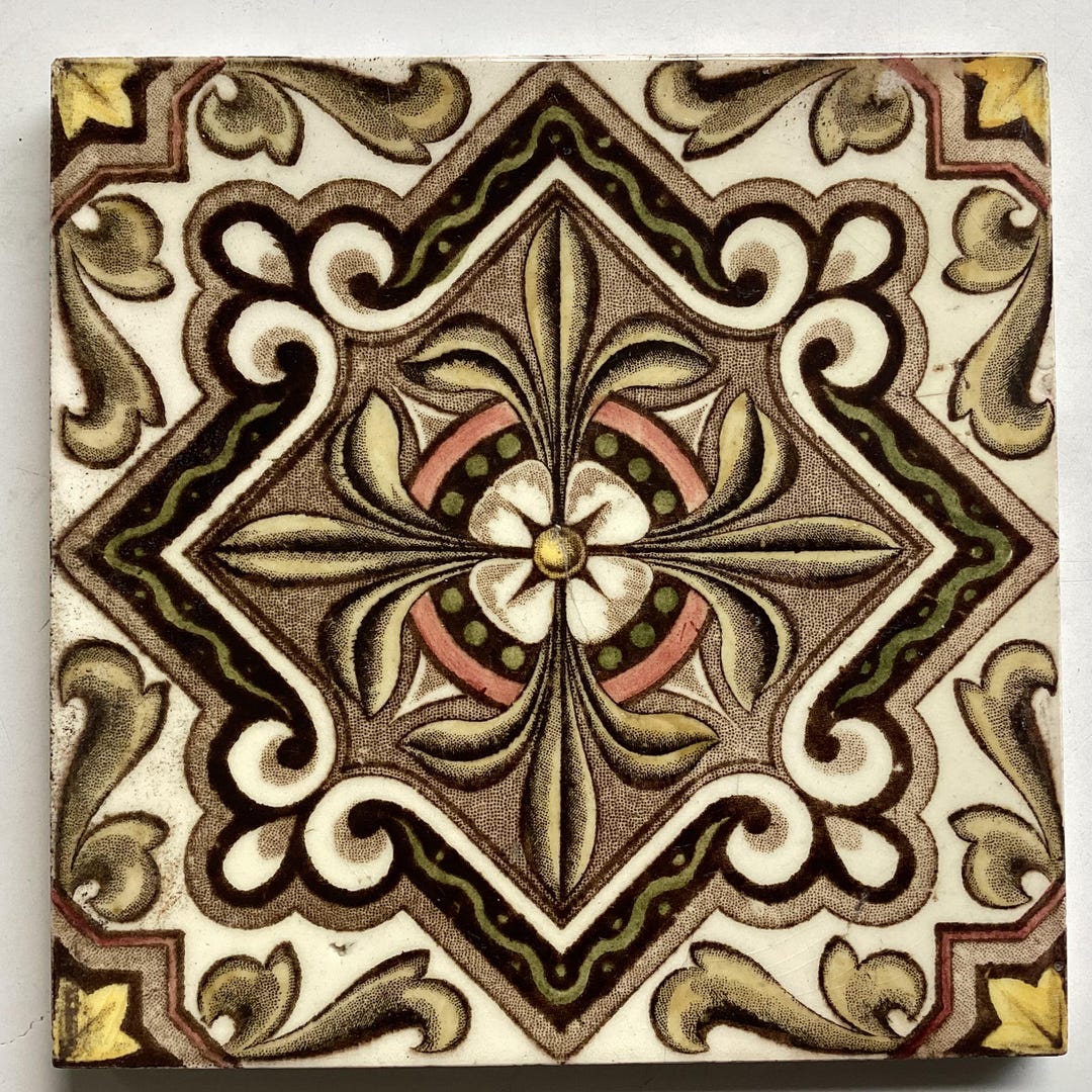 Set of 7 Antique Victoran Transfer Tiles - Etsy UK