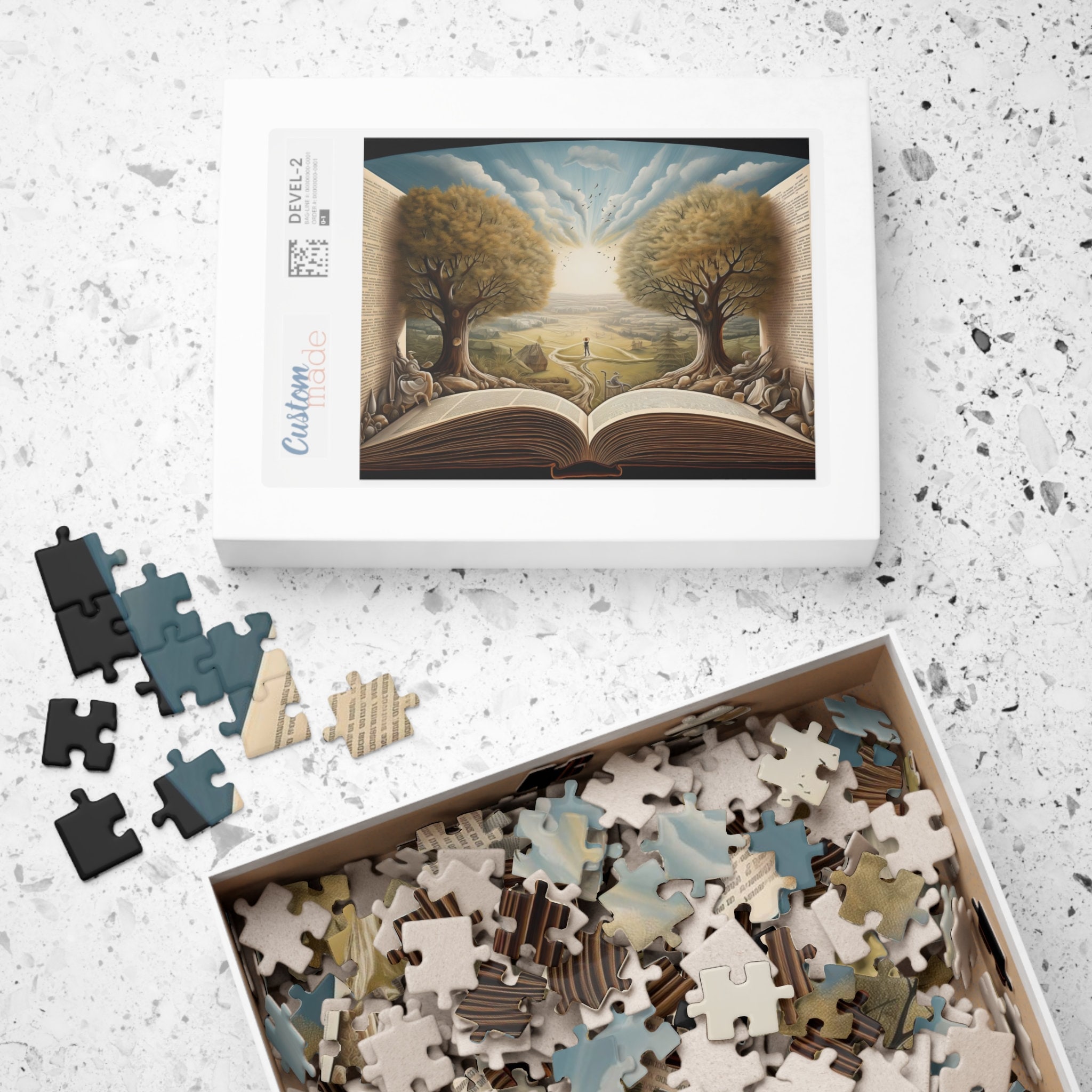 Fantasy Jigsaw Puzzle With an Opened Book and Rising World Unlocking ...