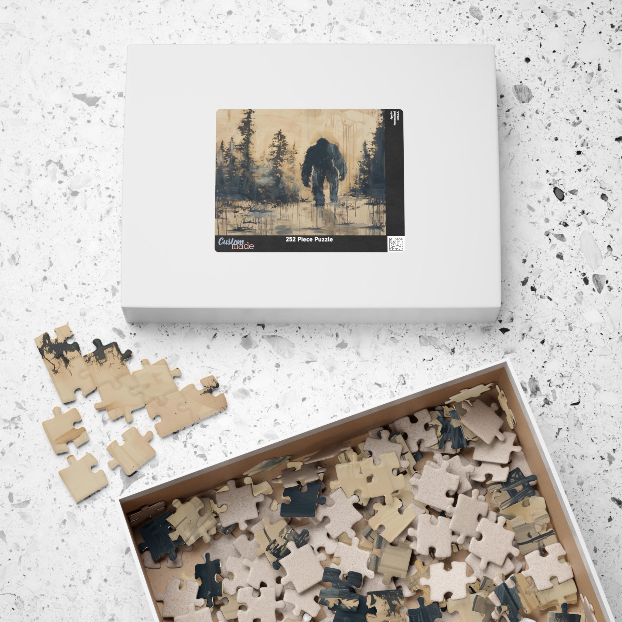 Bigfoot Puzzle, Abstract Jigsaw Puzzle Showing the Silhouette of the ...