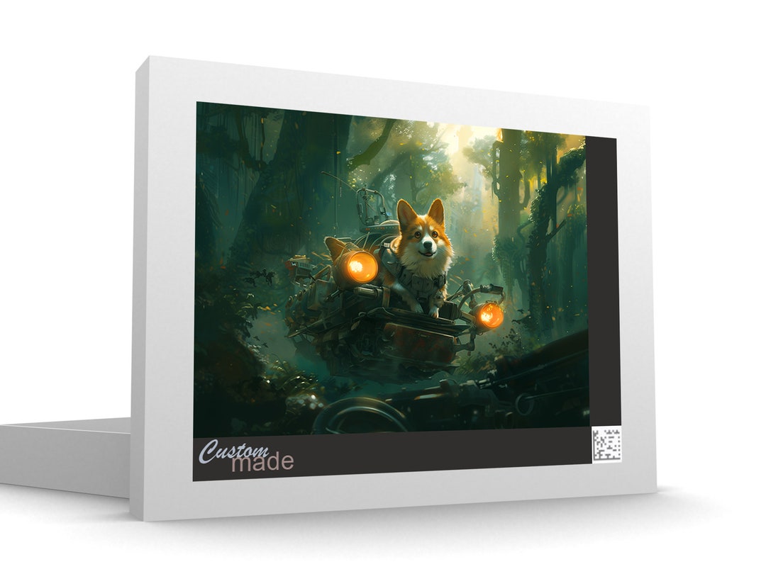 Corgi in A Futuristic Mad Max Style Flying Vehicle in the Woods, Corgi ...