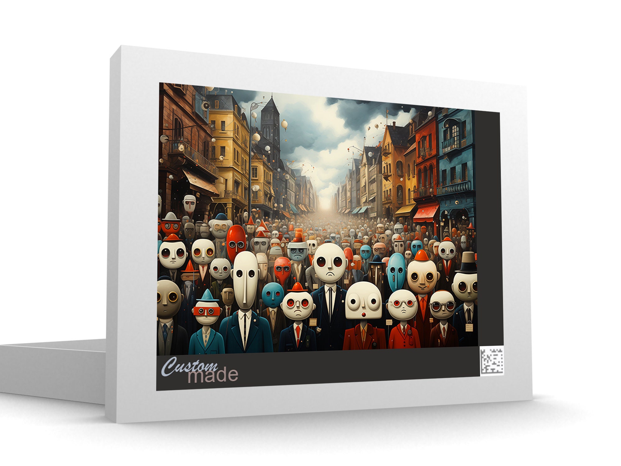 Artsy Puzzle of Staring Faces in the Urban Crowd, Colourful Jigsaw ...