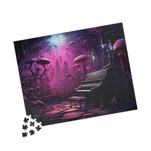 Artsy Puzzle, Piano, Music and Mushrooms in A Dreamy Purple World ...