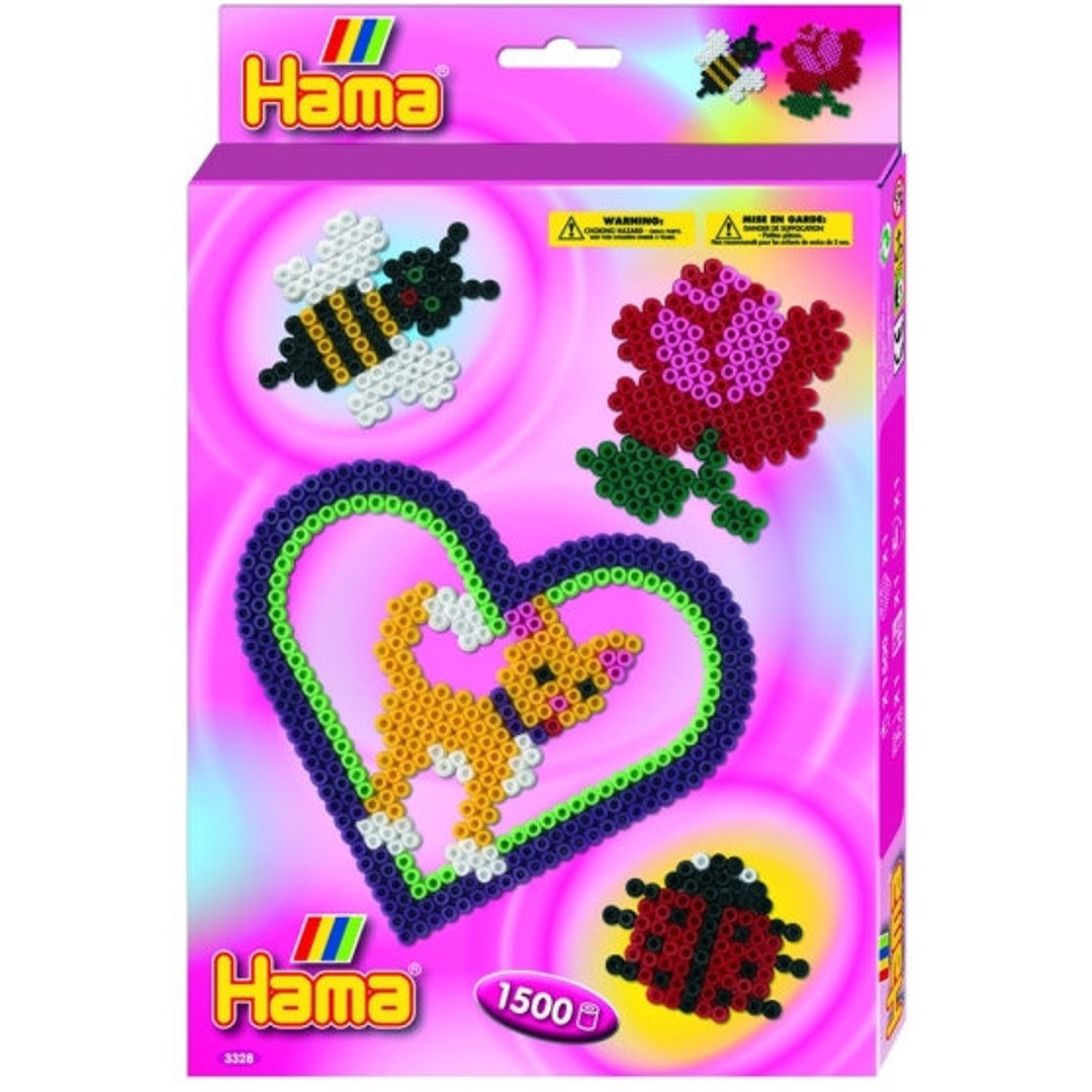 Heart Starter Pack 1500 Pieces and 1 Pegboard Hama Beads Midi - Etsy