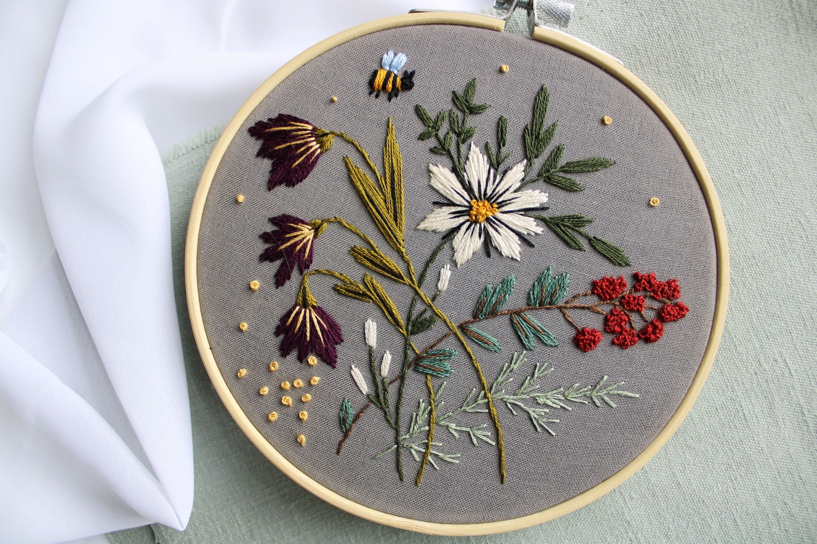 Embroidery PDF Pattern, Floral Embroidery Pattern, Flower Embroidery ...