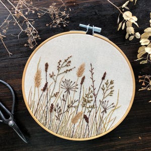 Wild Grass Meadow Embroidery Pattern: Autumn Floral Design (PDF ...