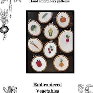Veggies Hand Embroidery Pattern PDF Download, Garden Vegetable Food ...