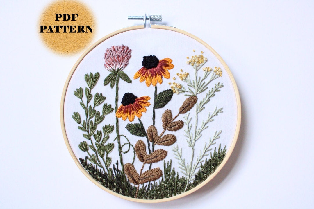 PDF Embroidery Pattern, Digital Download With Stitch Instructions ...