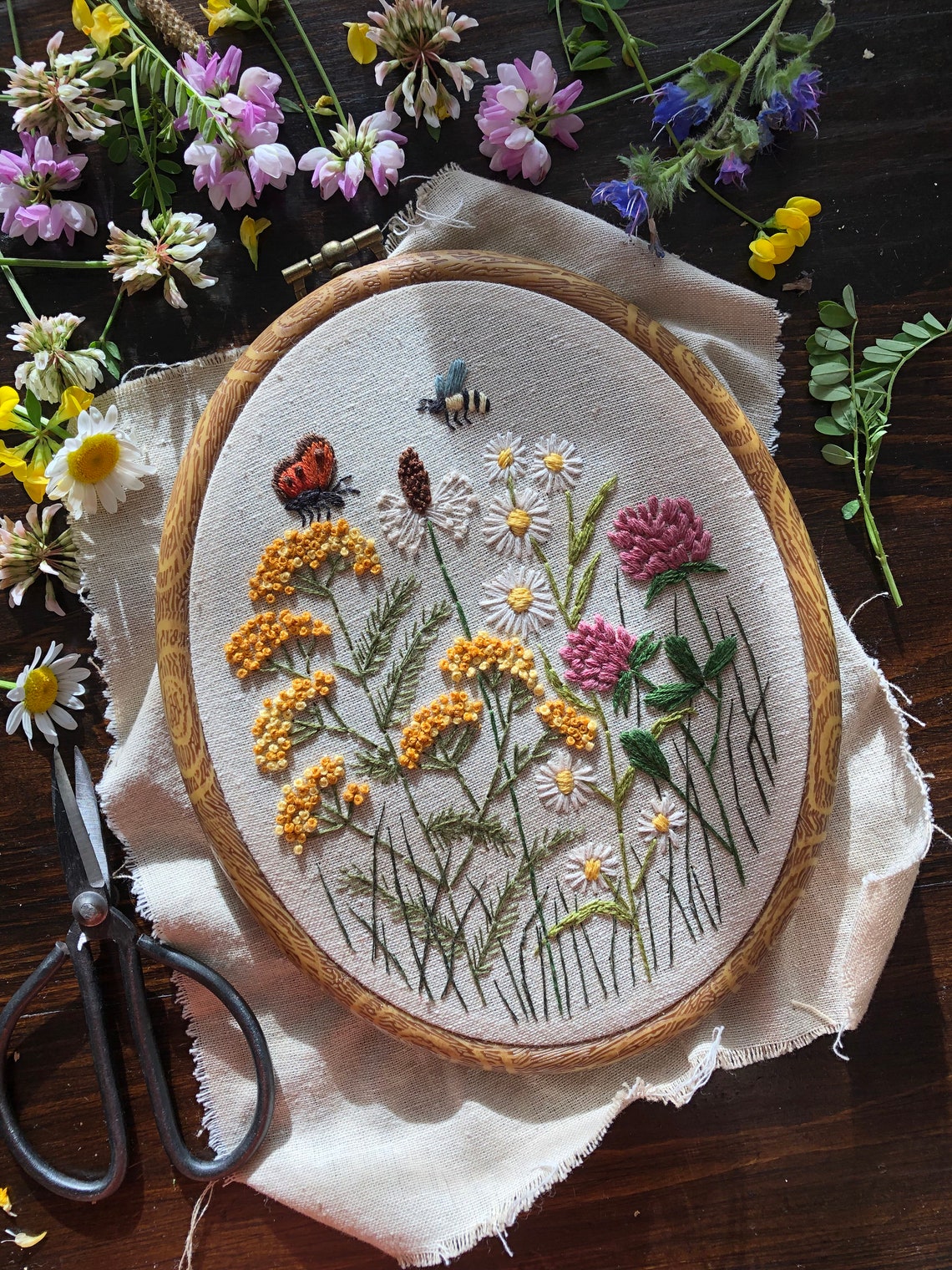 Wildflower Meadow Embroidery Pattern – Floral Design (PDF Pattern) - Etsy