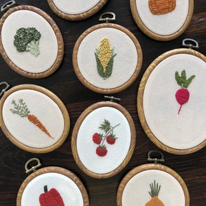 Veggies Hand Embroidery Pattern PDF Download, Garden Vegetable Food ...