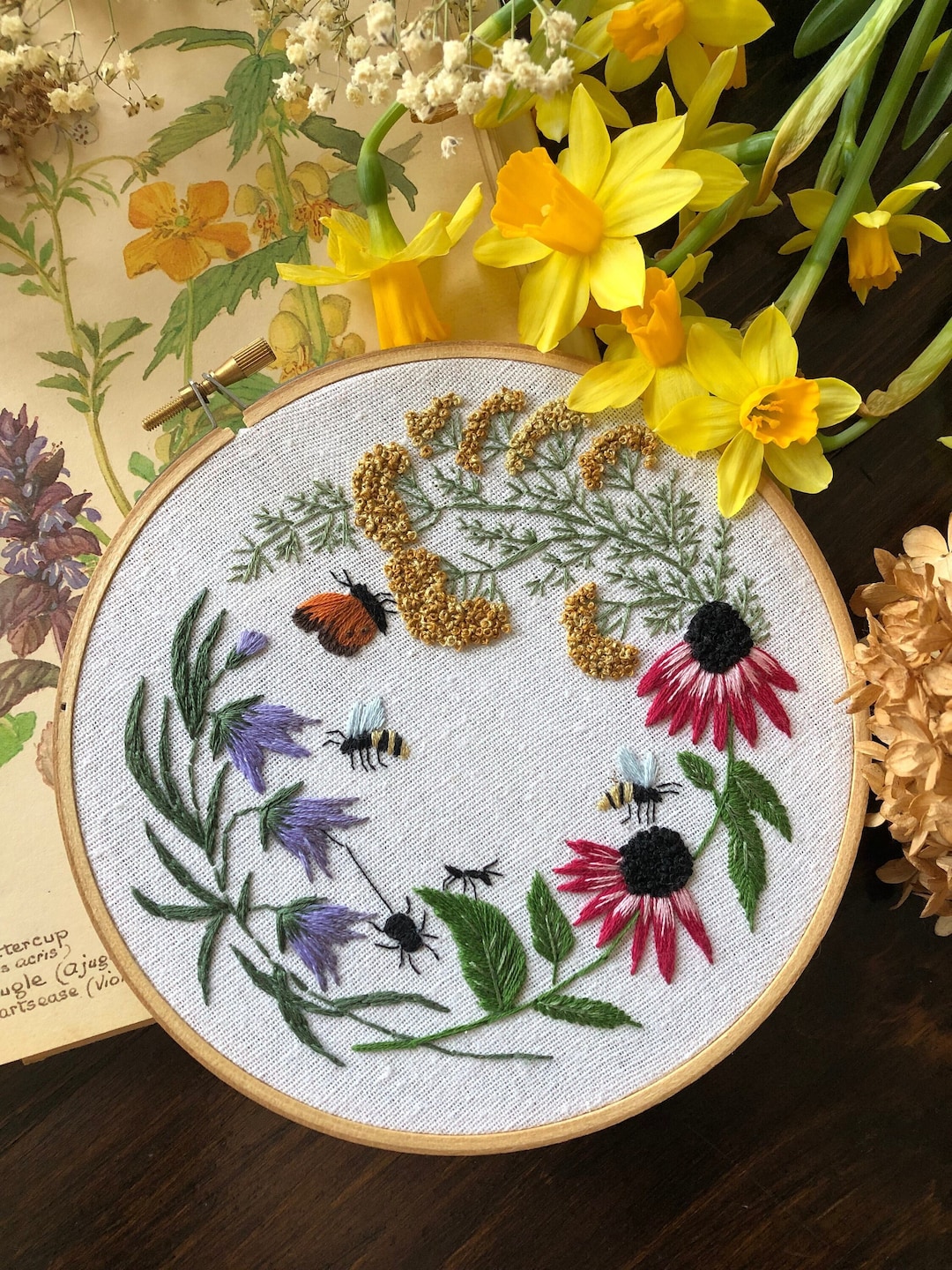 Garden Symphony PDF Embroidery Pattern, Easy for Beginner, Spring ...
